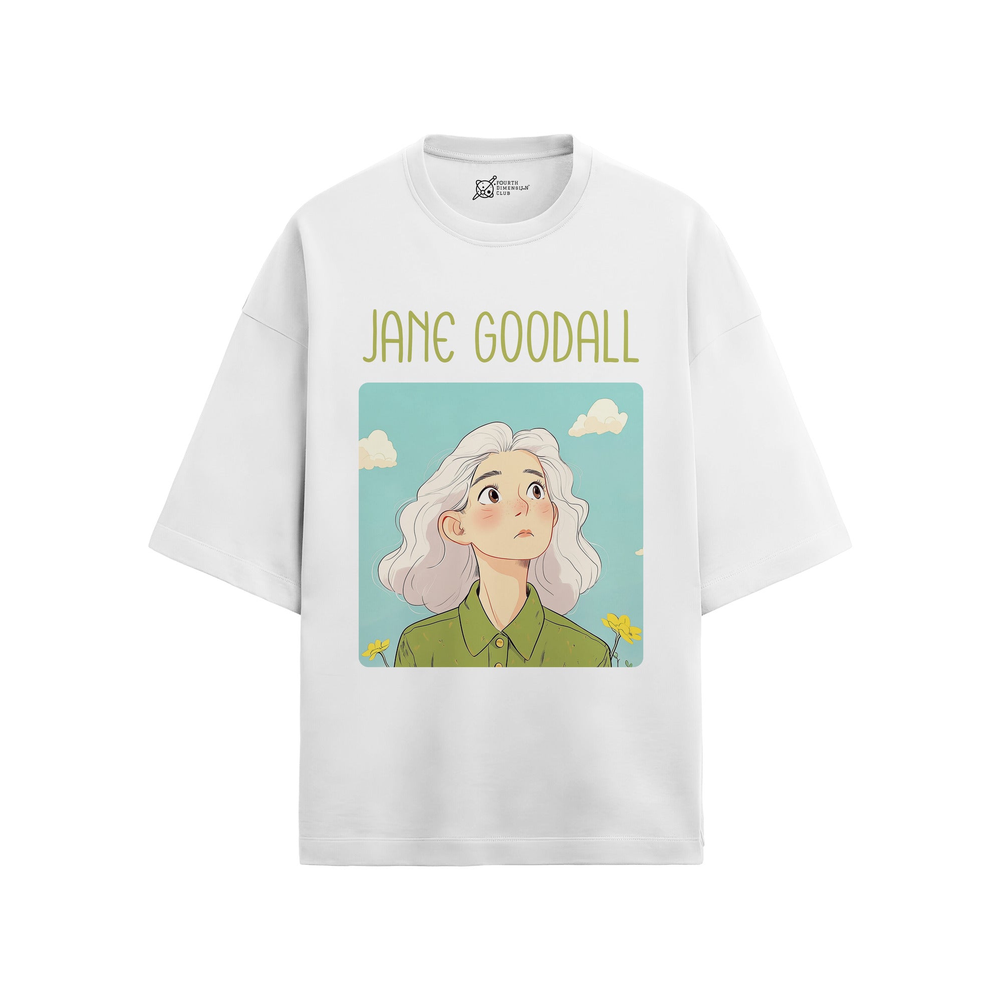 Jane Goodall Oversized French Terry T-Shirt #GeniusDoodles – theFDClub
